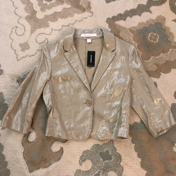 The Limited | Jackets & Coats | Nwt The Limited Metallic Linen Shrunken ...